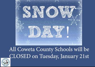 Coweta County Schools Closed Tuesday Due to Winter Weather Forecast ...