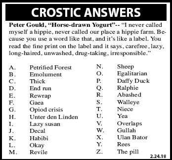 VERMONT CROSTIC PUZZLE | Puzzles | timesargus.com