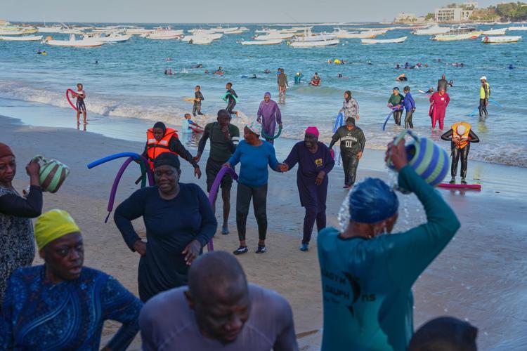 Photos show aquagym classes in Senegal helping people with reduced ...