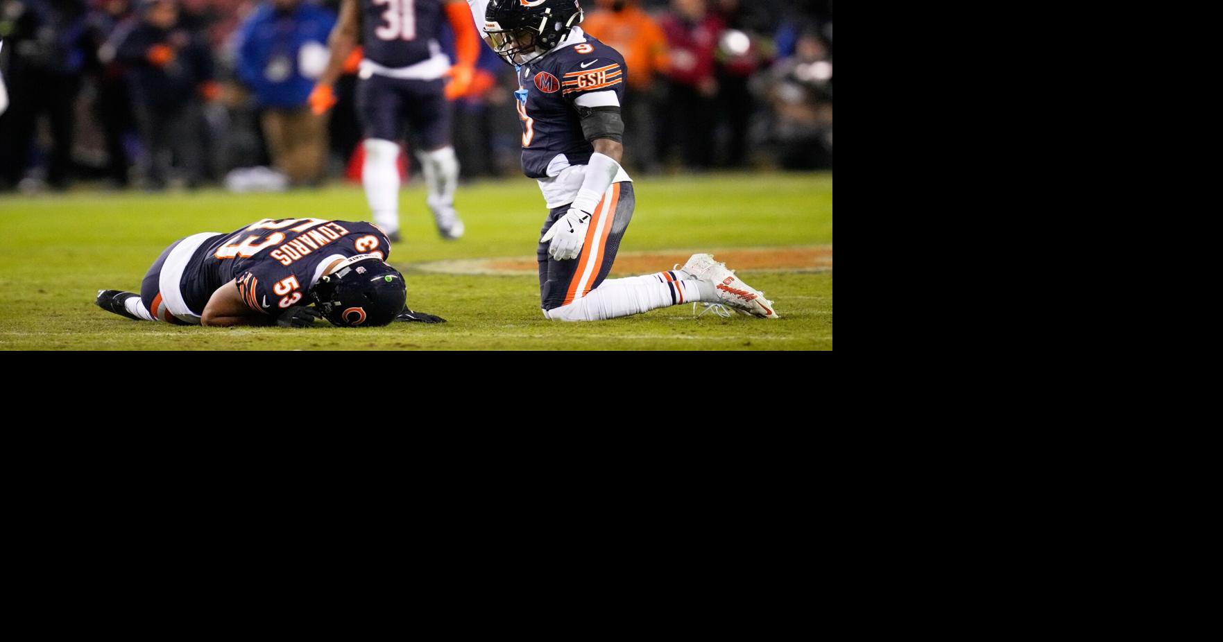 Bears linebacker T.J. Edwards carted off with left ankle injury vs ...