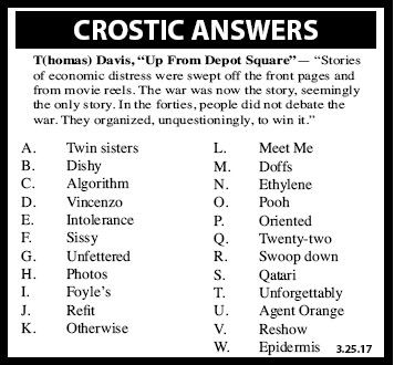 VERMONT CROSTIC PUZZLE | Puzzles | timesargus.com