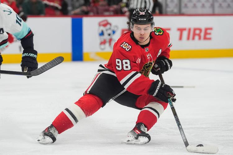 Blackhawks center Connor Bedard returns from right shoulder injury ...
