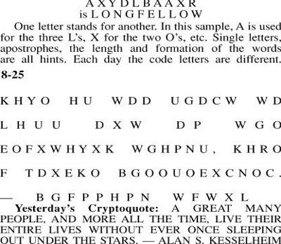 Cryptoquote | Puzzles | timesargus.com