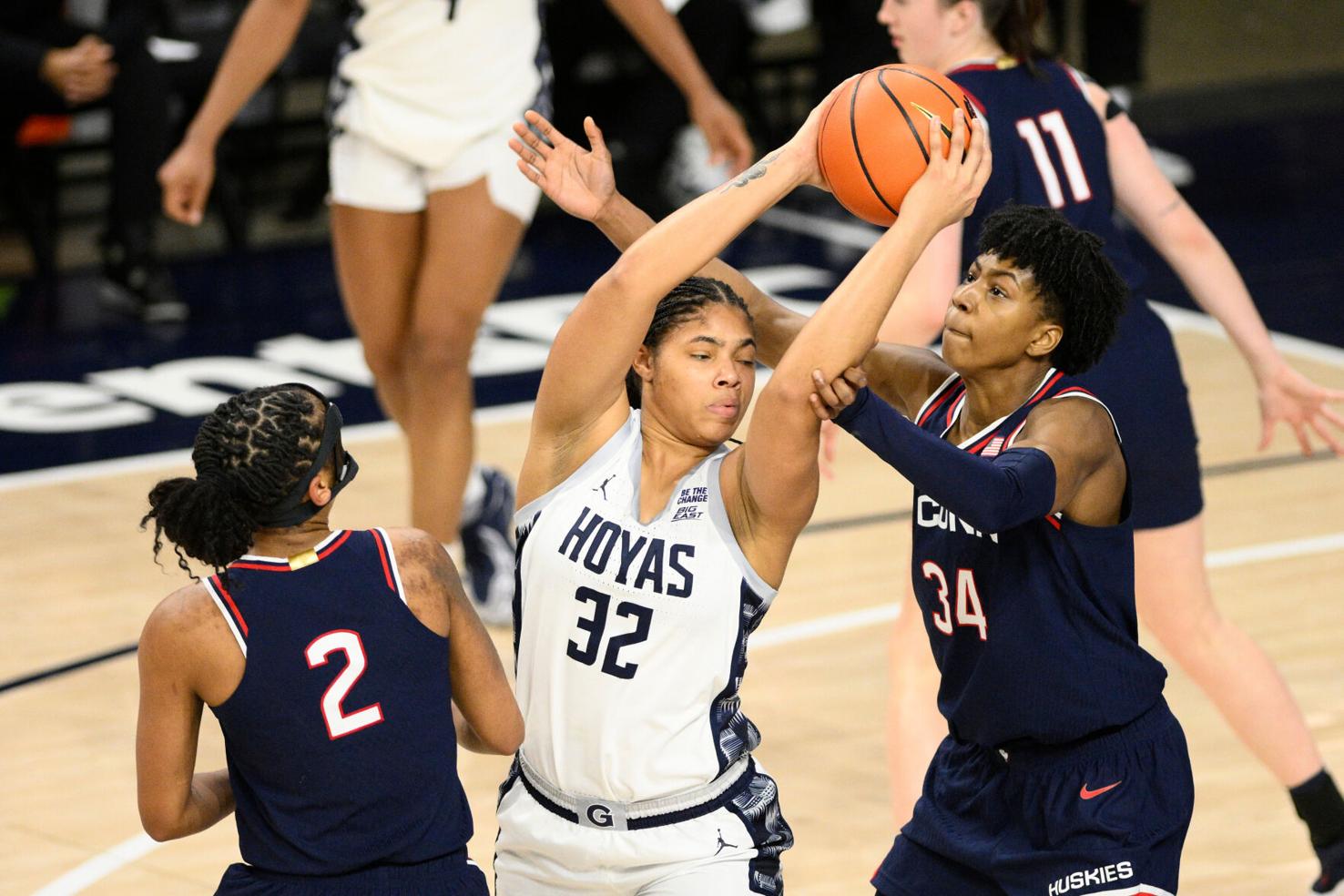Sarah Strong, Azzi Fudd and top-ranked UConn roll past Georgetown 83-42 ...
