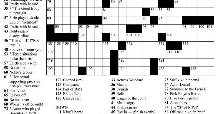 PREMIER CROSSWORD | Puzzles | timesargus.com