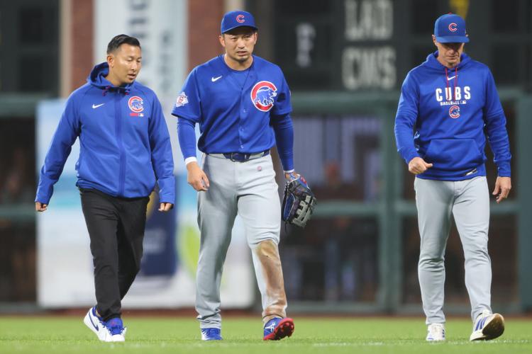 Cubs outfielder Seiya Suzuki leaves game against Giants with right knee ...