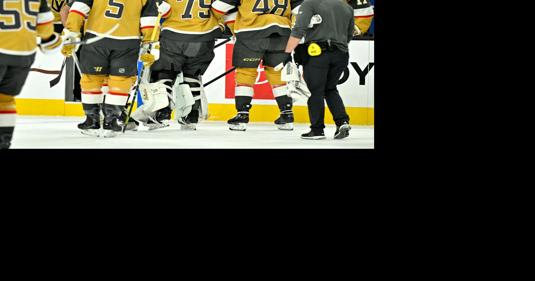 Golden Knights goalie Carter Hart is out week to week with a lower-body ...