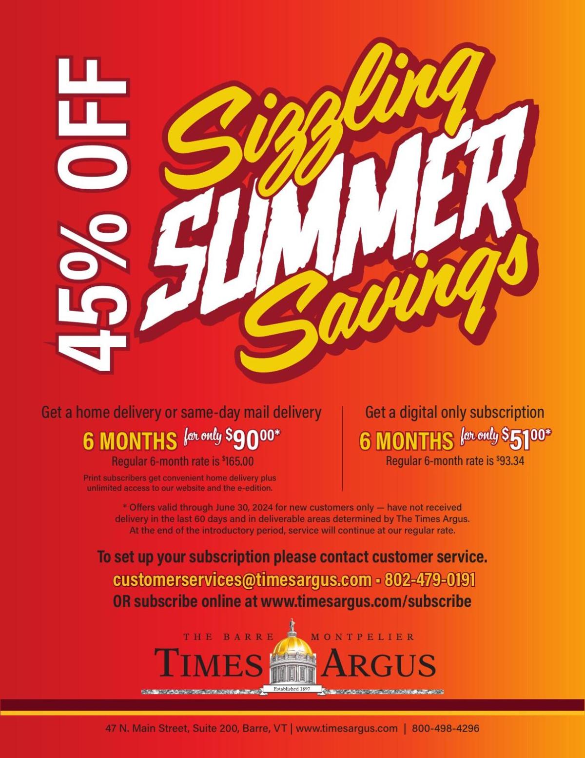 Subscriber Offers | June 2024 | | timesargus.com