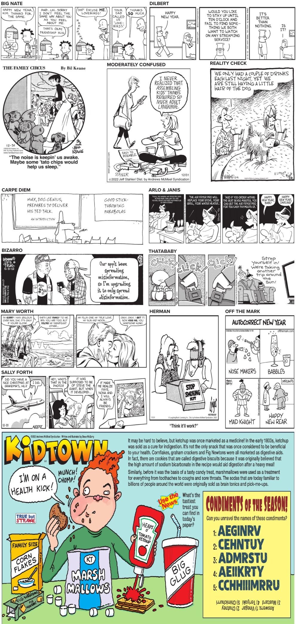 Sunday, January 1, 2023 Comics and Puzzles | Daily Comics | timeswv.com