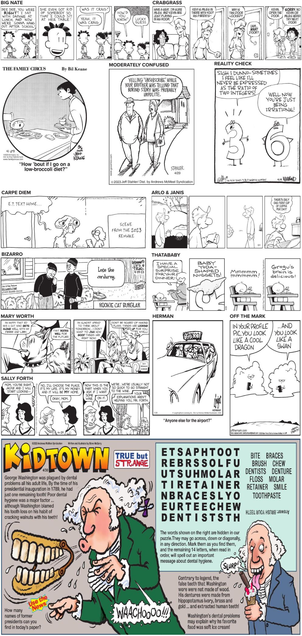 Sunday, April 30, 2023 Comics and Puzzles | Daily Comics | timeswv.com
