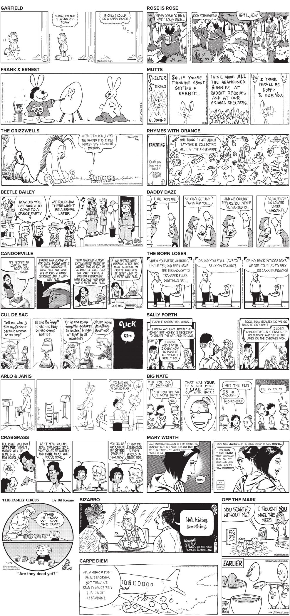 Saturday, March 30, 2024 Comics and Puzzles | Daily Comics | timeswv.com