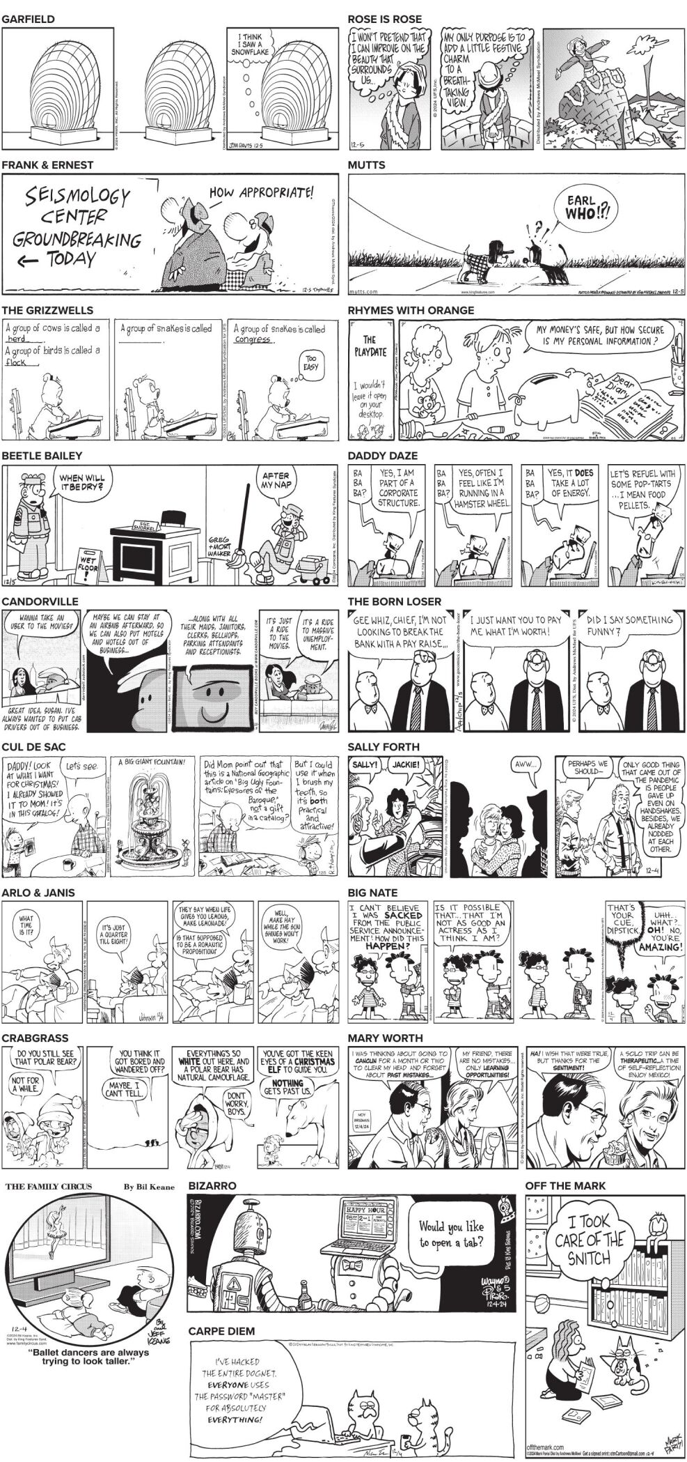 Thursday, December 5, 2024 Comics and Puzzles | Daily Comics | timeswv.com