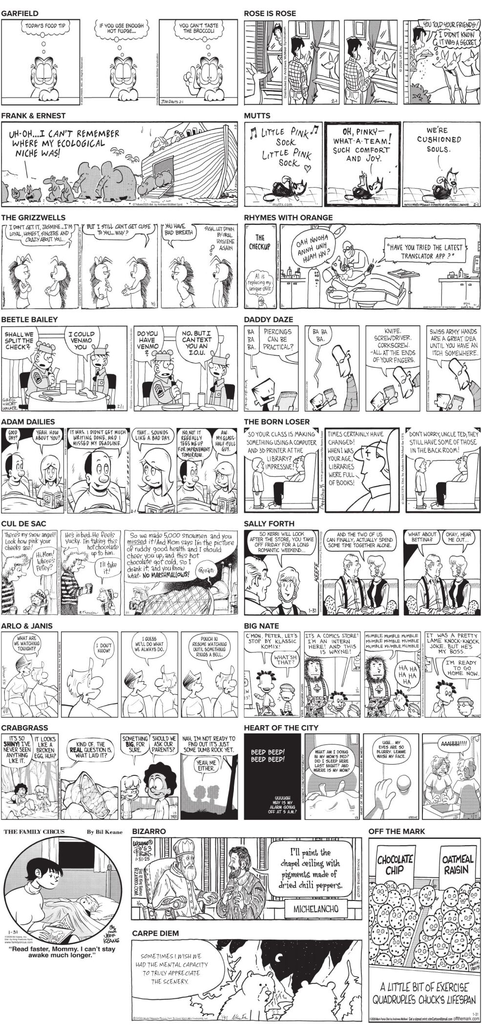 Saturday, February 1, 2025 Comics and Puzzles | Daily Comics | timeswv.com