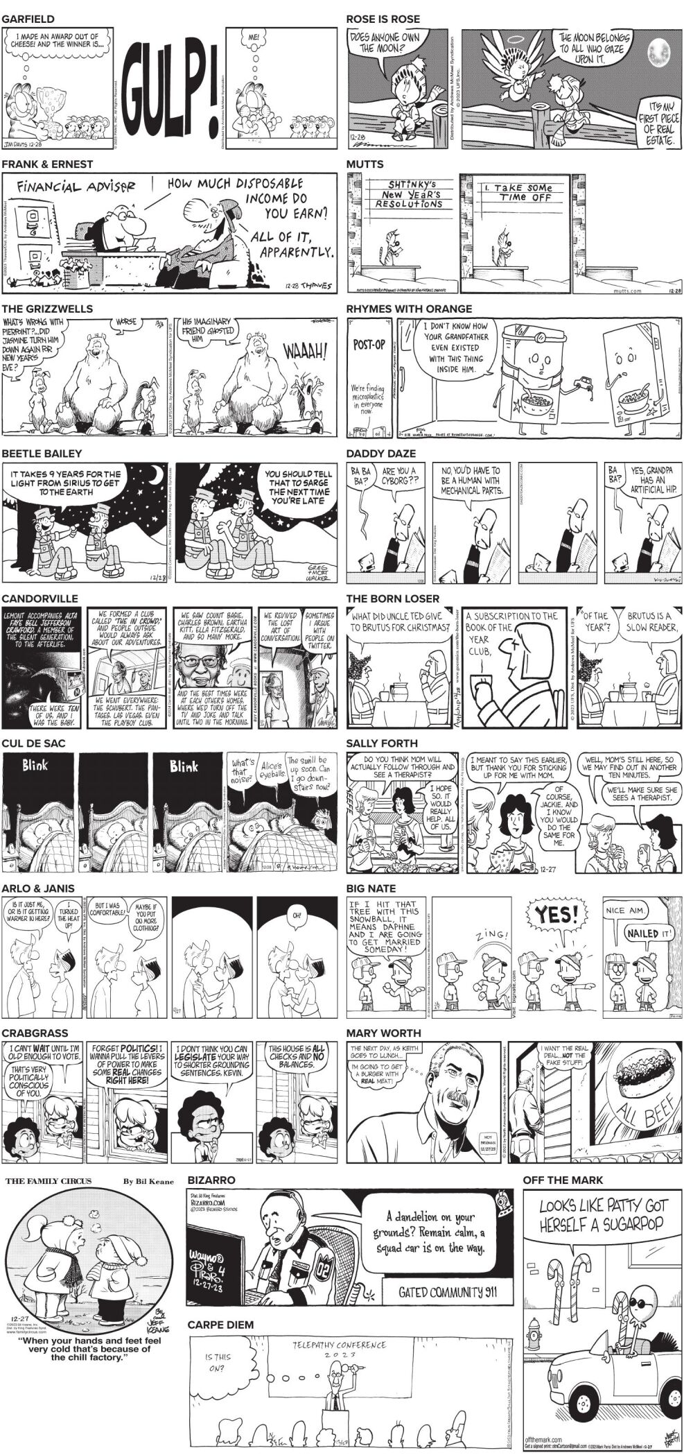 Thursday, December 28, 2023 Comics and Puzzles | Daily Comics | timeswv.com