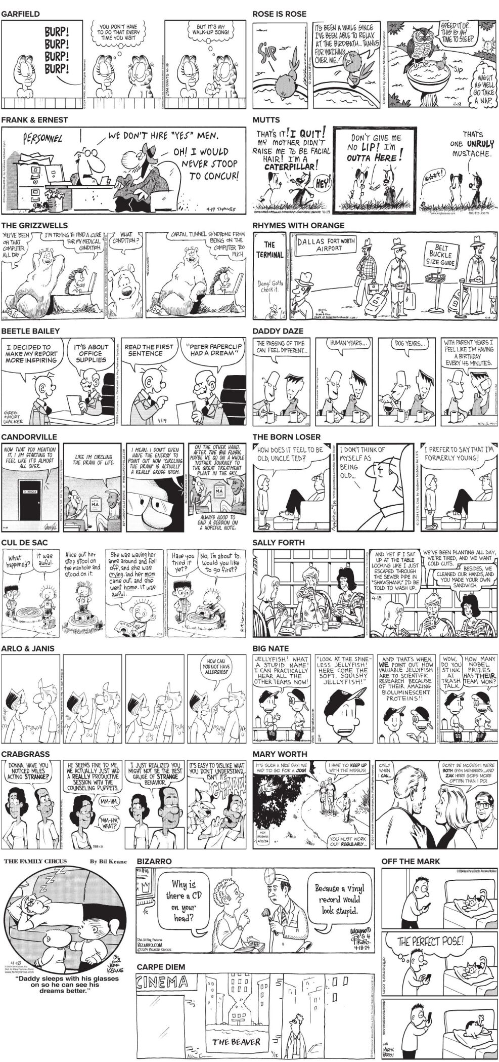 Friday, April 19, 2024 Comics and Puzzles | Daily Comics | timeswv.com