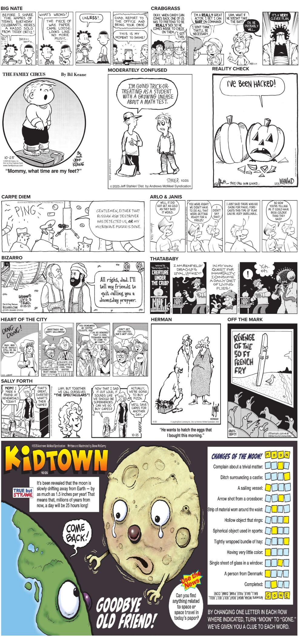 Sunday, October 26, 2025 Comics and Puzzles | Daily Comics | timeswv.com