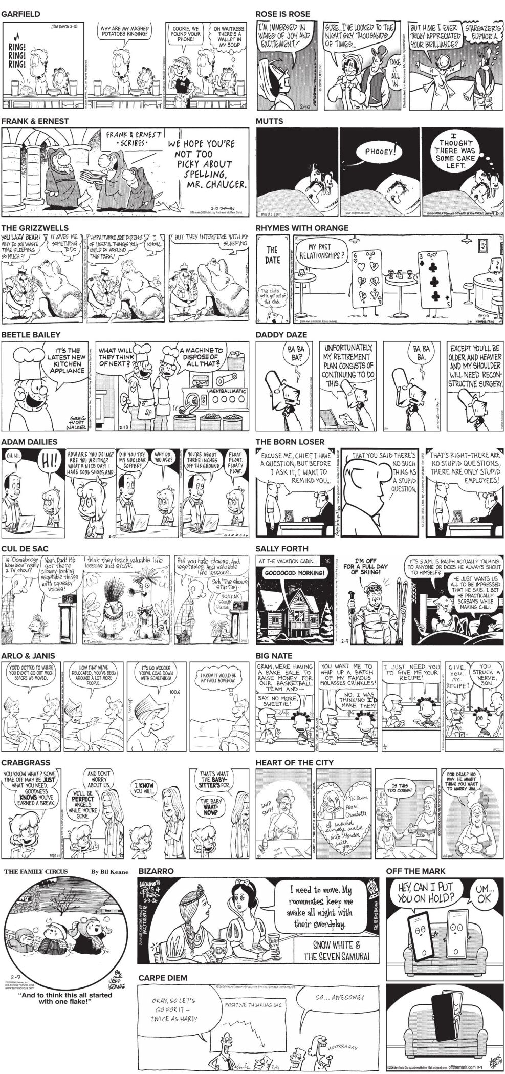 Tuesday, February 10, 2026 Comics and Puzzles | Daily Comics | timeswv.com