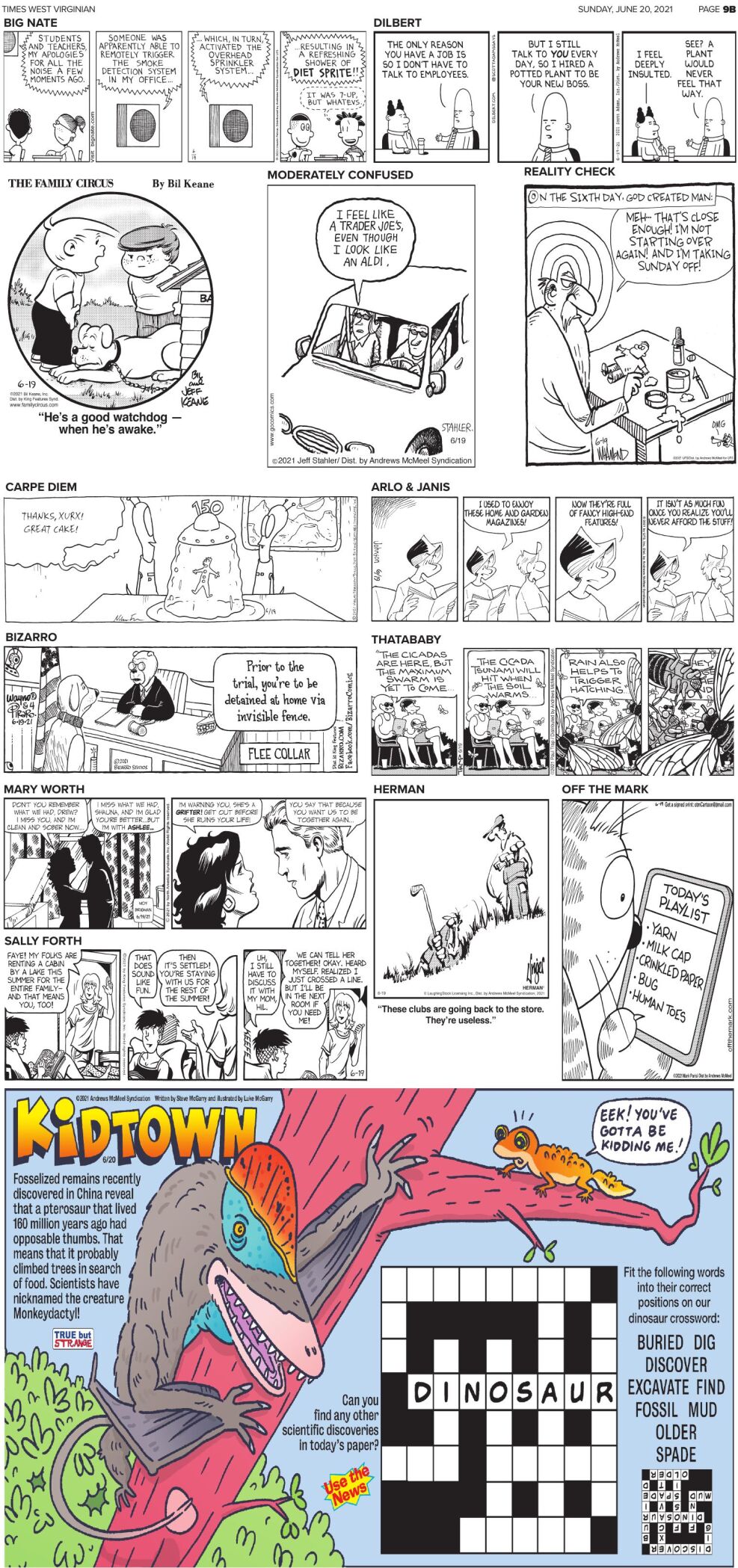 Sunday, June 20, 2021 Comics and Puzzles | Daily Comics | timeswv.com