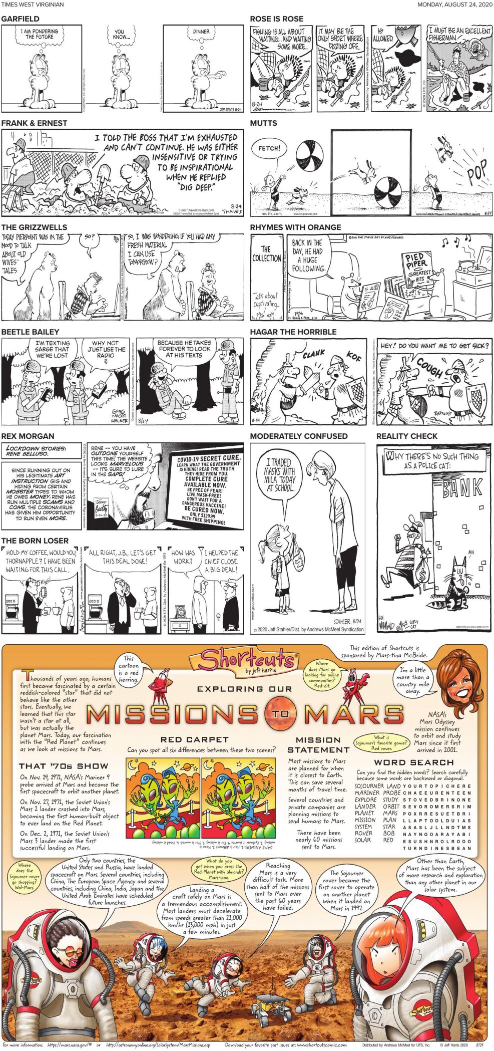 Monday, Aug. 24, 2020 Comics and Puzzles | Daily Comics | timeswv.com