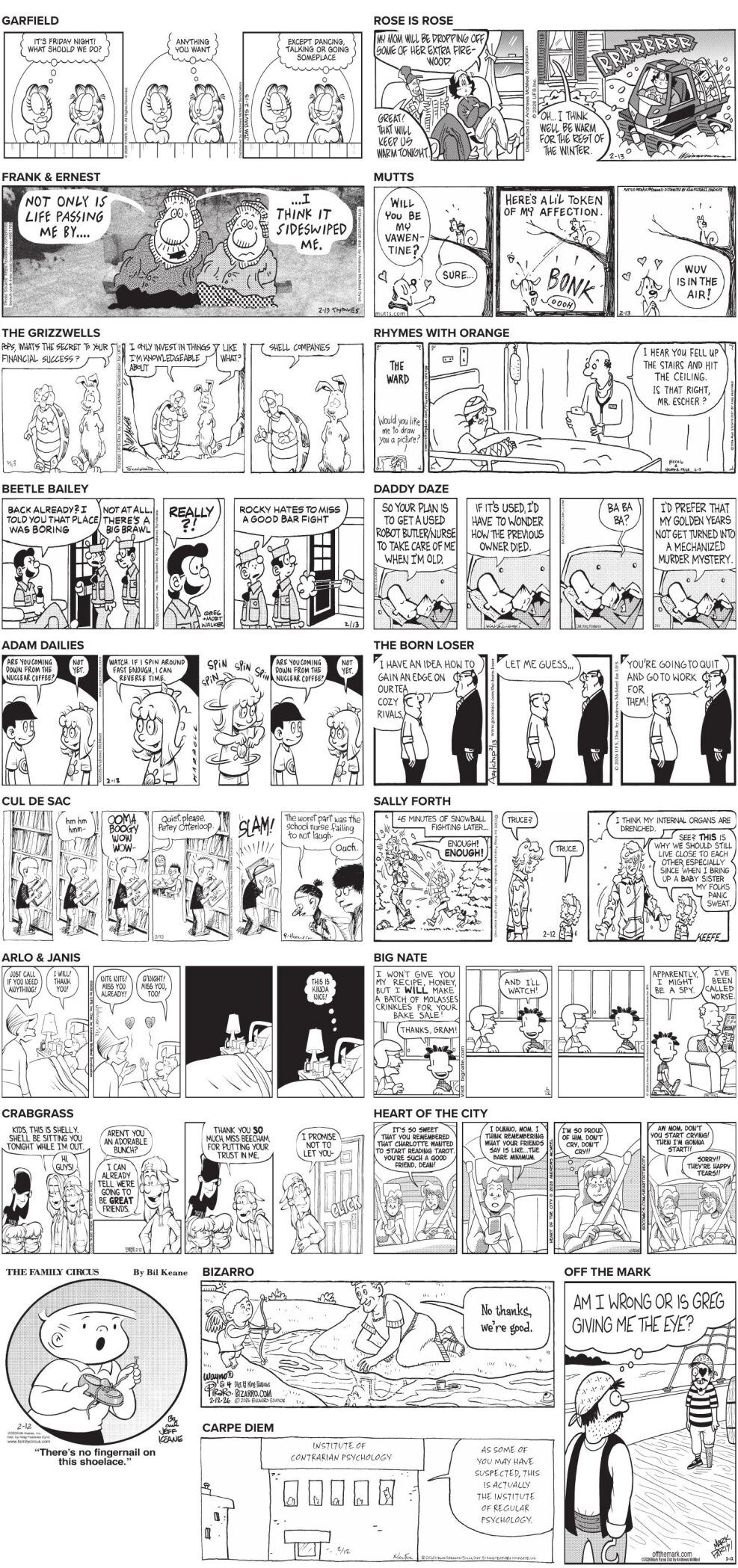 Friday, February 13, 2026 Comics and Puzzles | Daily Comics | timeswv.com