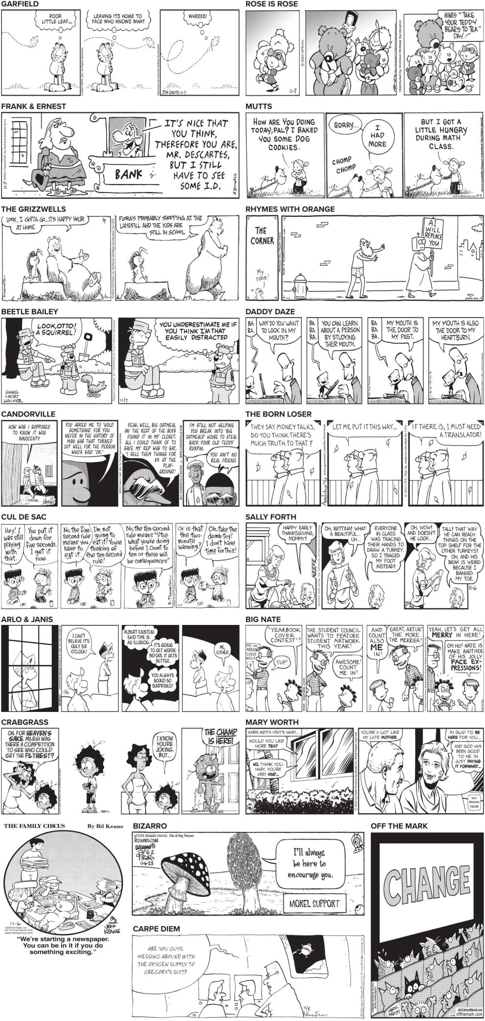 Tuesday, November 7, 2023 Comics and Puzzles | Daily Comics | timeswv.com