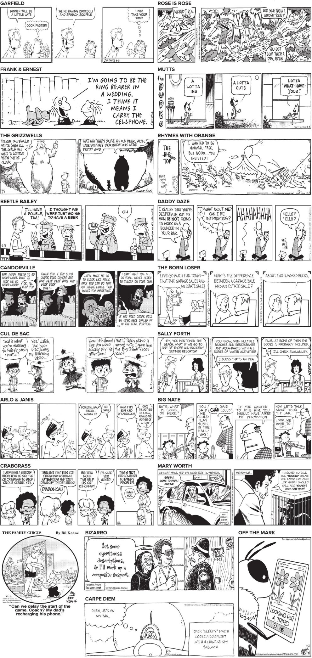 Saturday, June 3, 2023 Comics and Puzzles | Daily Comics | timeswv.com