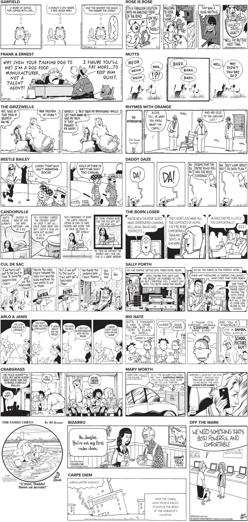 Tuesday, July 11, 2023 Comics and Puzzles | Daily Comics | timeswv.com