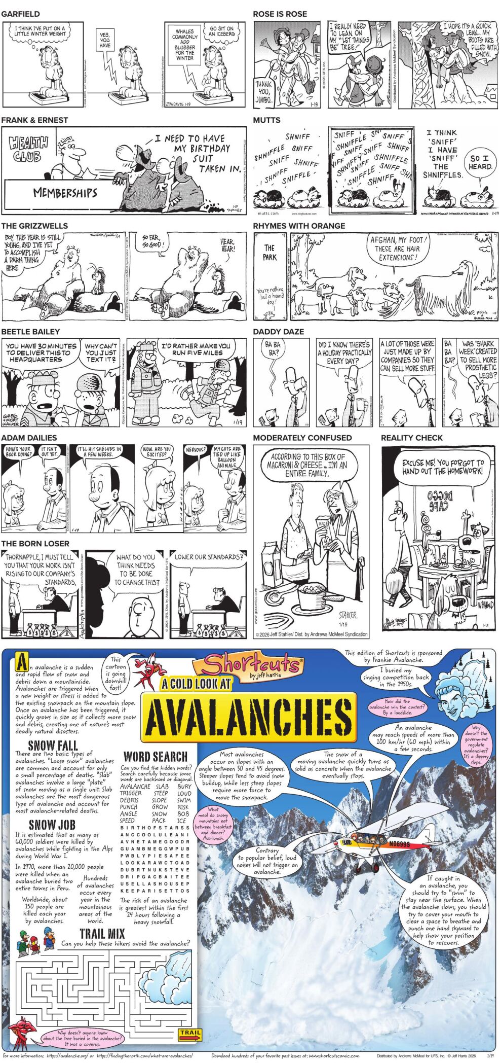 Monday, January 19, 2026 Comics and Puzzles | Daily Comics | timeswv.com