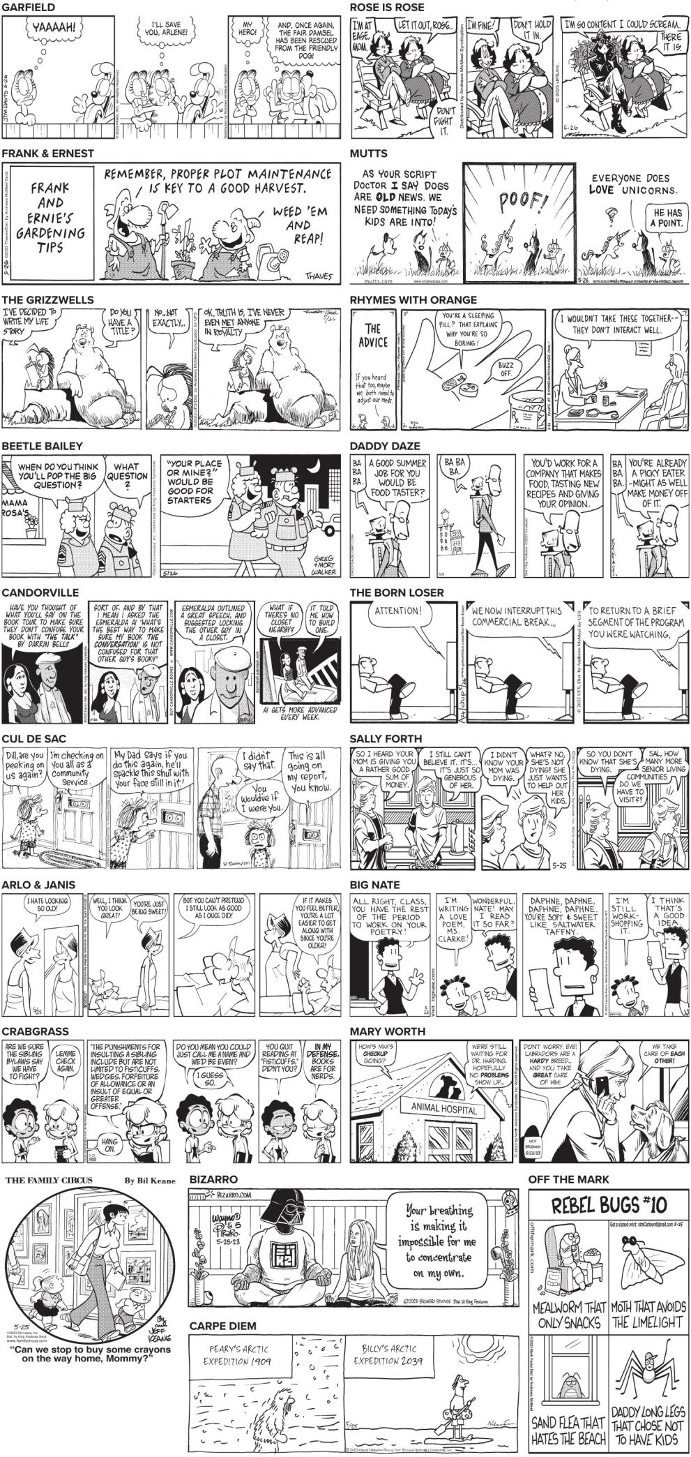 Friday, May 26, 2023 Comics and Puzzles | Daily Comics | timeswv.com