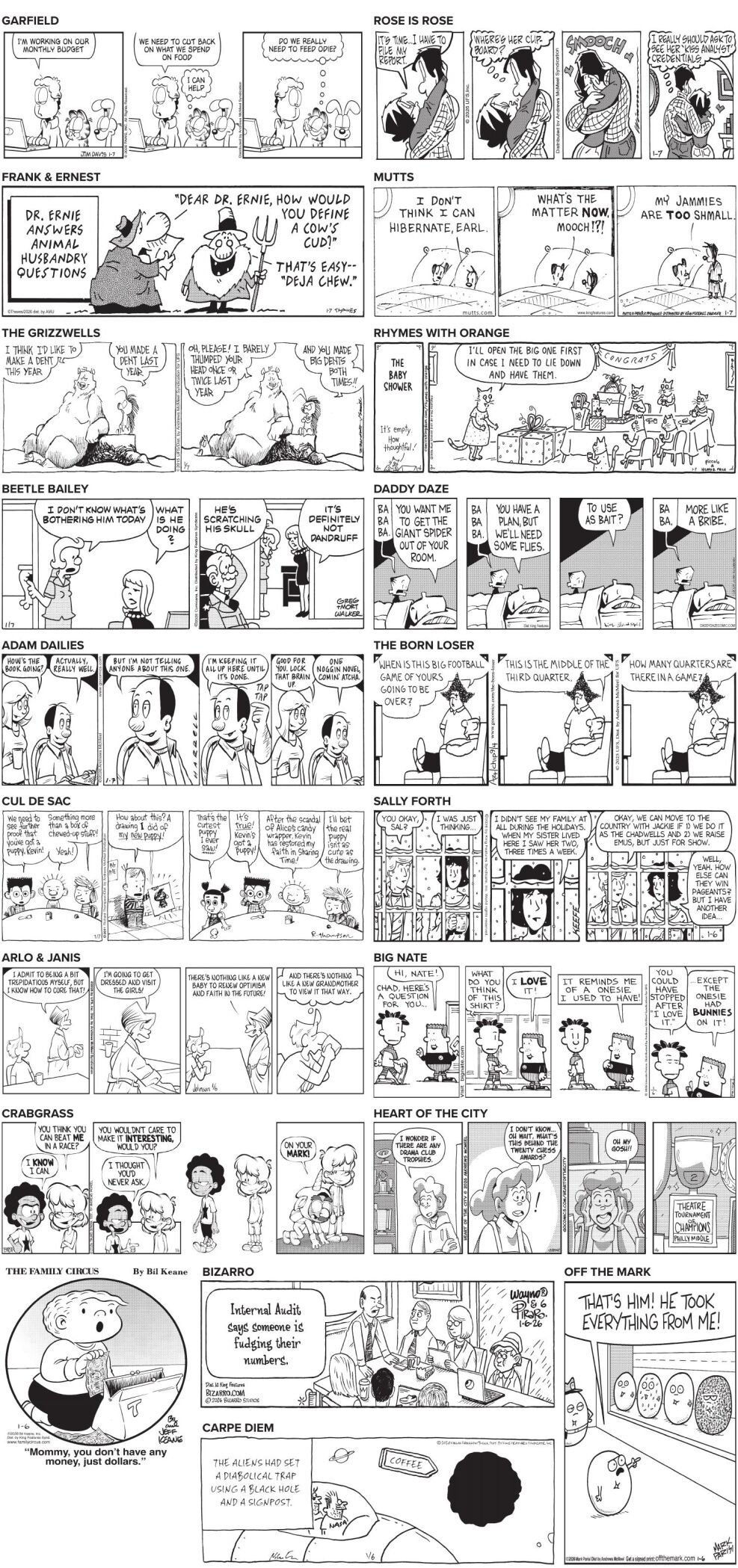 Wednesday, January 7, 2026 Comics and Puzzles | Daily Comics | timeswv.com