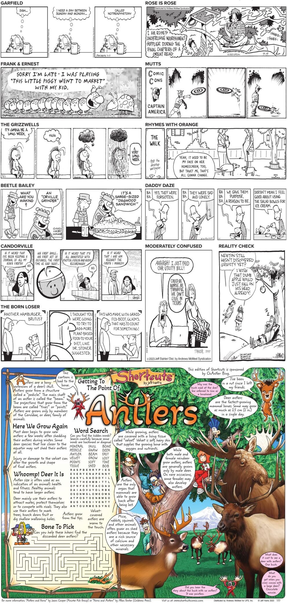 Monday, July 17, 2023 Comics and Puzzles | Daily Comics | timeswv.com