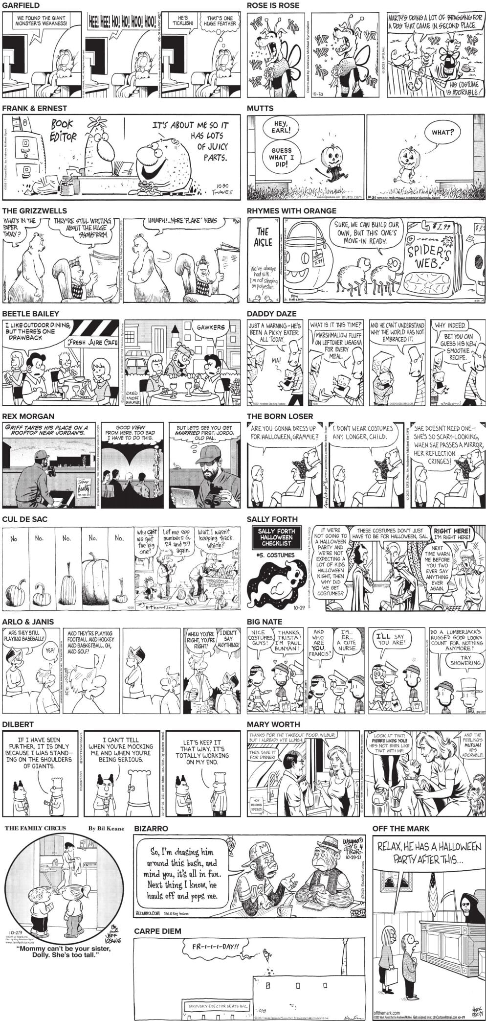 Saturday, Oct. 30, 2021 Comics and Puzzles | Daily Comics | timeswv.com