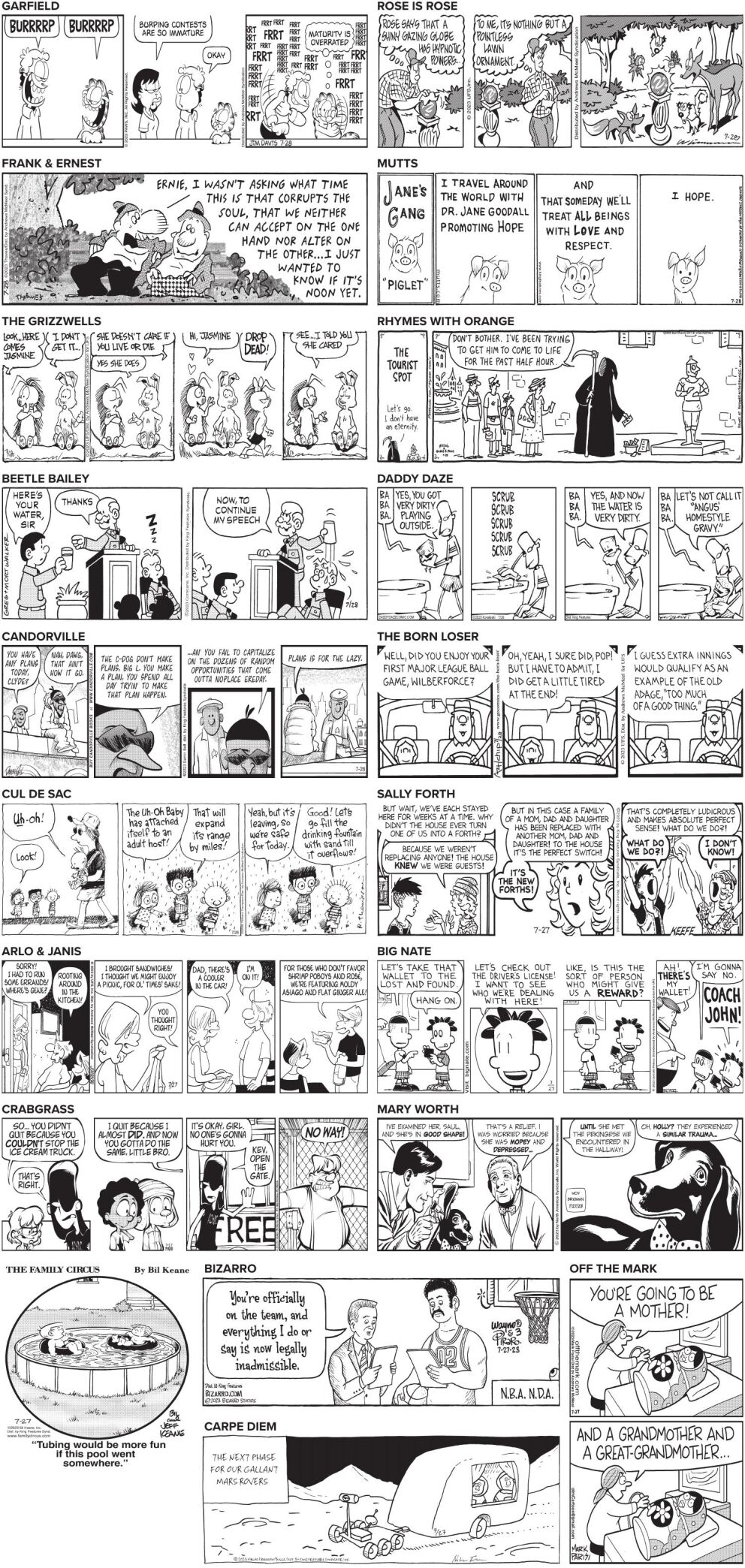 Friday, July 28, 2023 Comics and Puzzles | Daily Comics | timeswv.com