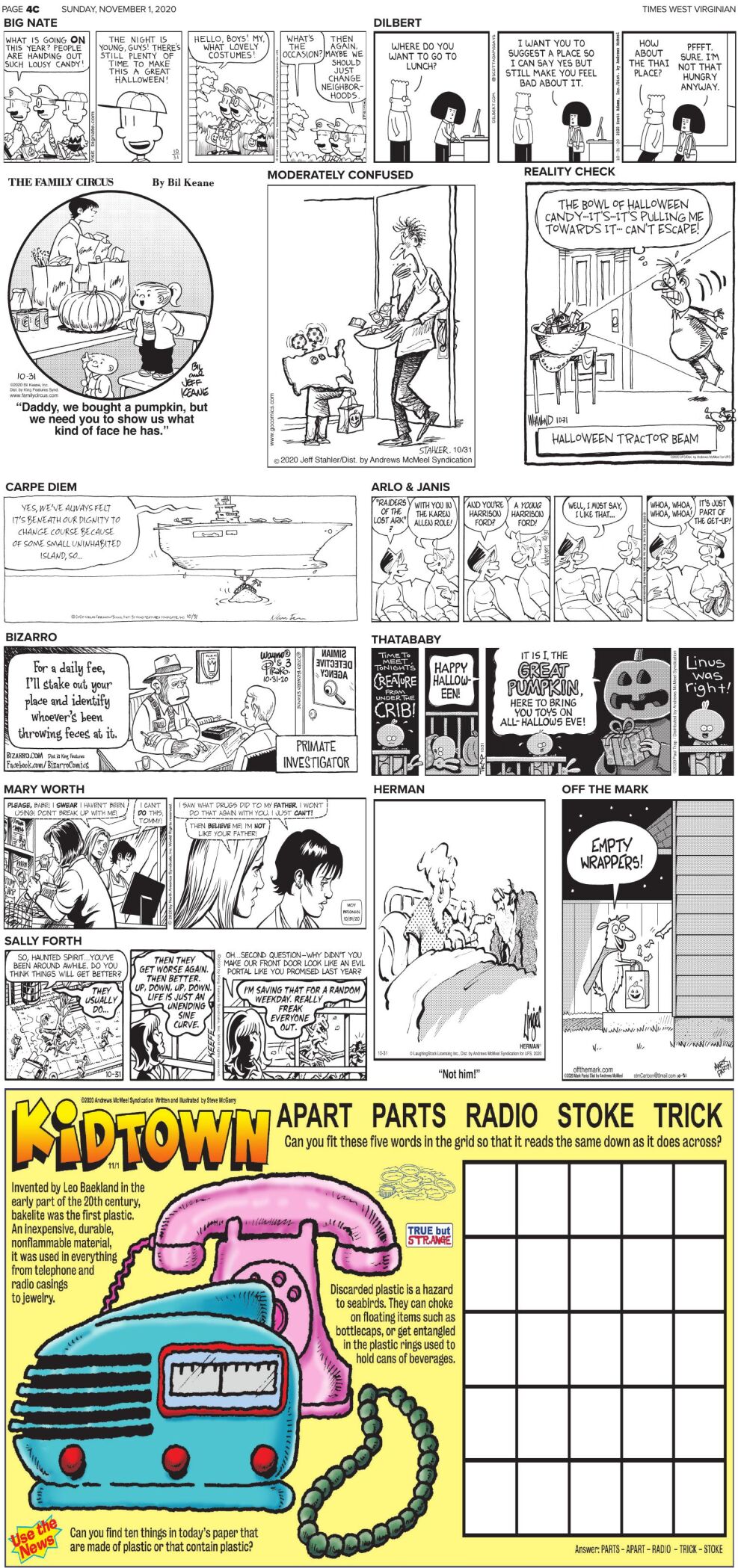 Sunday, Nov. 1, 2020 Comics and Puzzles | Daily Comics | timeswv.com