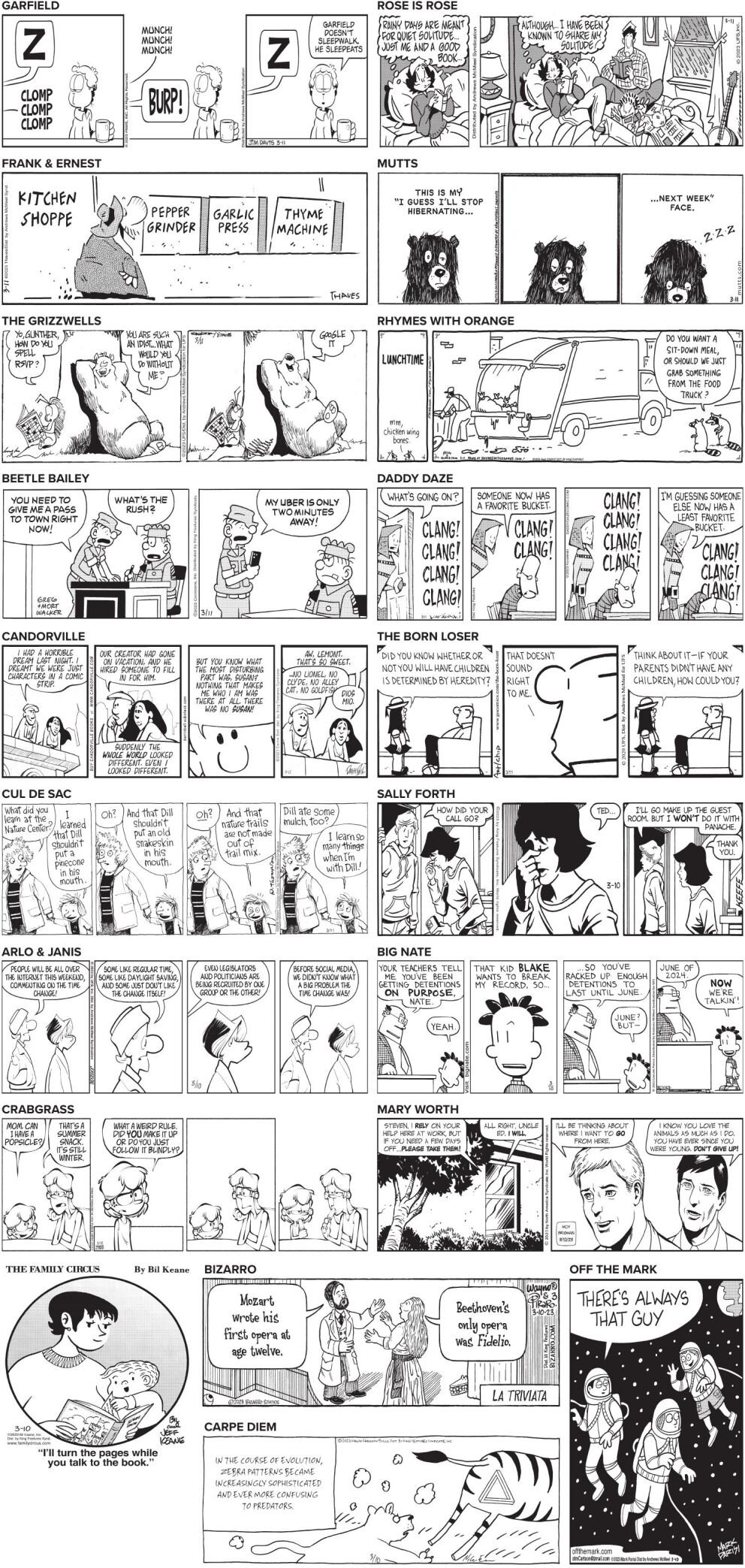 Saturday, March 11, 2023 Comics and Puzzles | Daily Comics | timeswv.com