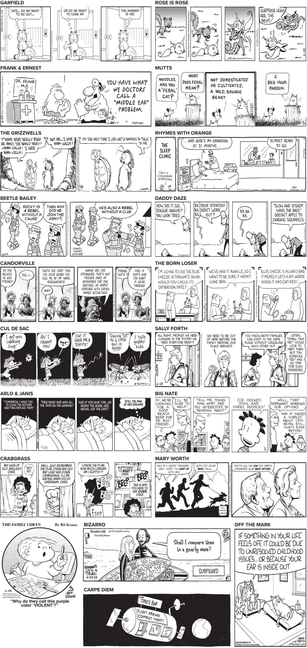 Thursday, June 29, 2023 Comics and Puzzles | Daily Comics | timeswv.com