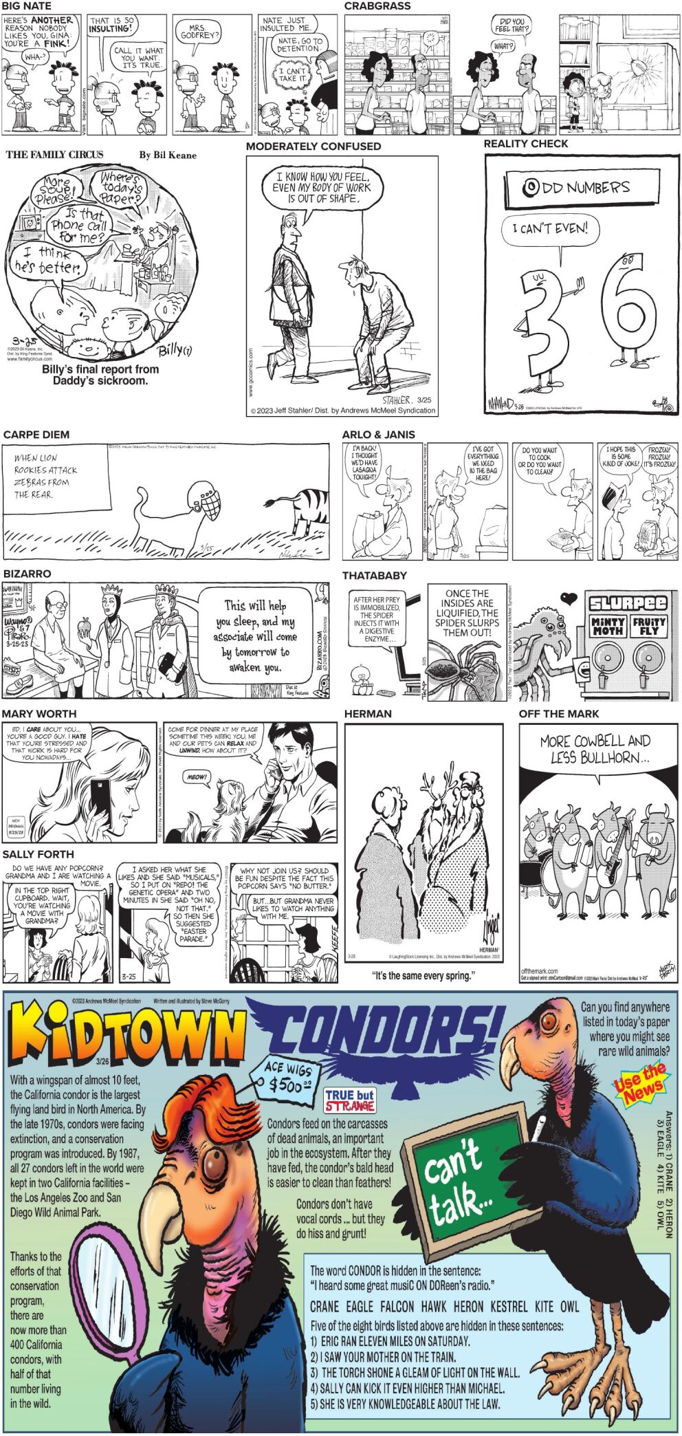 Sunday, March 26, 2023 Comics and Puzzles | Daily Comics | timeswv.com