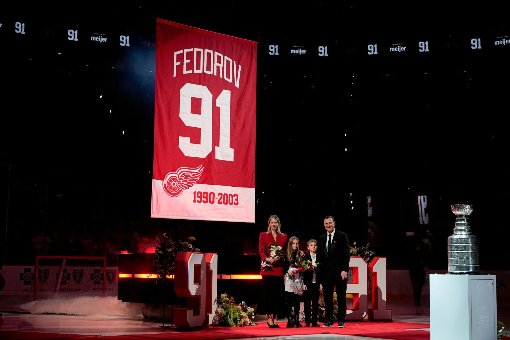 Red Wings retire Sergei Fedorov's No. 91 jersey and he says leaving Detroit was a huge mistake ...