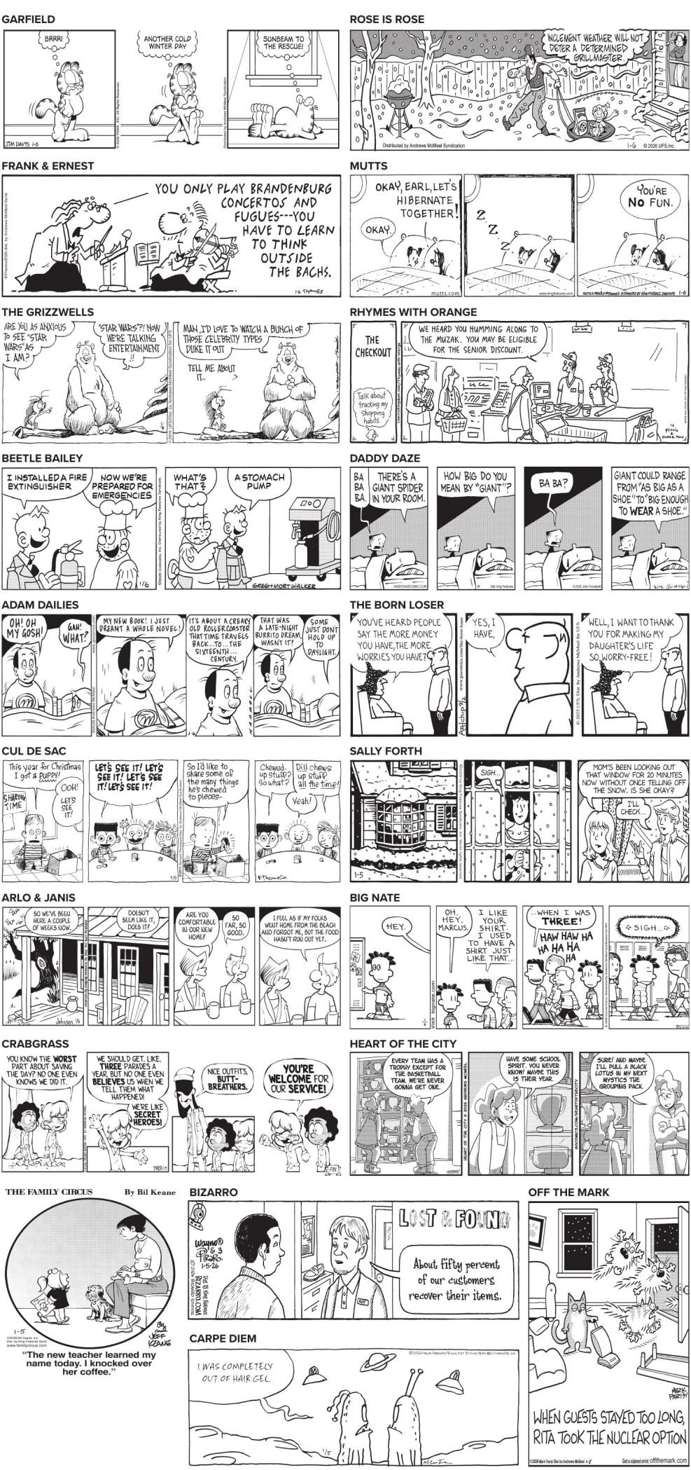 Tuesday, January 6, 2026 Comics and Puzzles | Daily Comics | timeswv.com