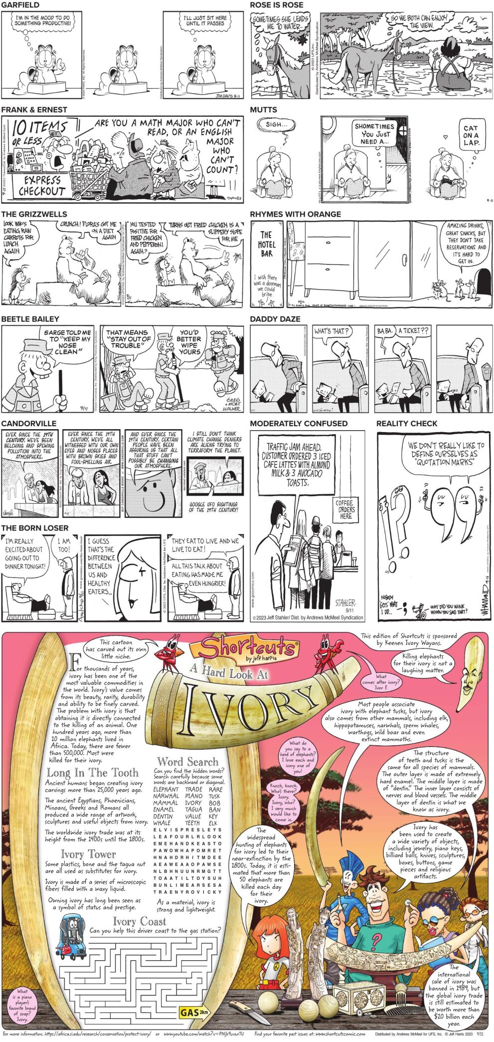 Monday, September 11, 2023 Comics and Puzzles | Daily Comics | timeswv.com