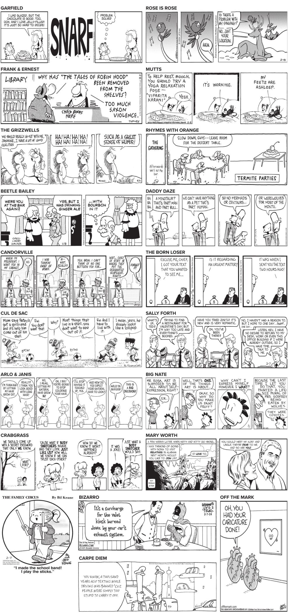Thursday, February 08, 2024 Comics and Puzzles | Daily Comics | timeswv.com
