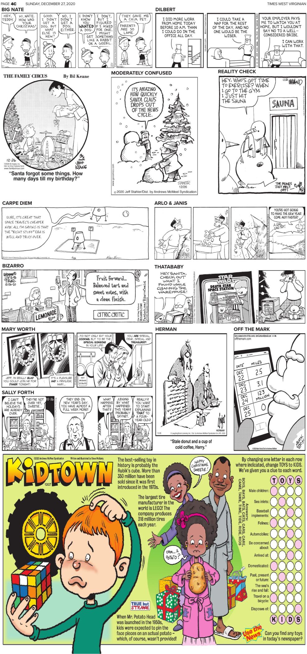 Sunday, Dec. 27, 2020 Comics and Puzzles | Daily Comics | timeswv.com