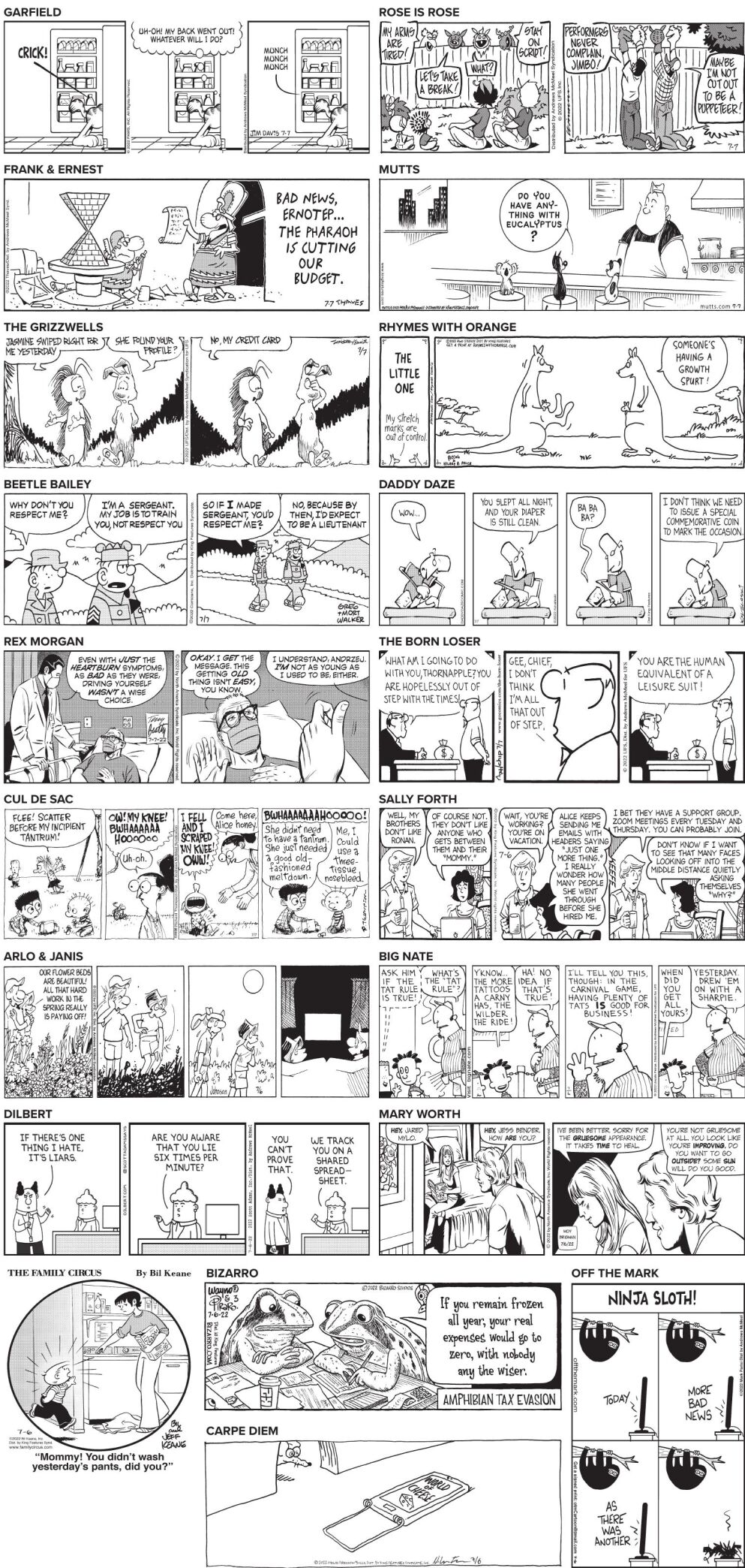 Thursday, July 7, 2022 Comics and Puzzles | Daily Comics | timeswv.com