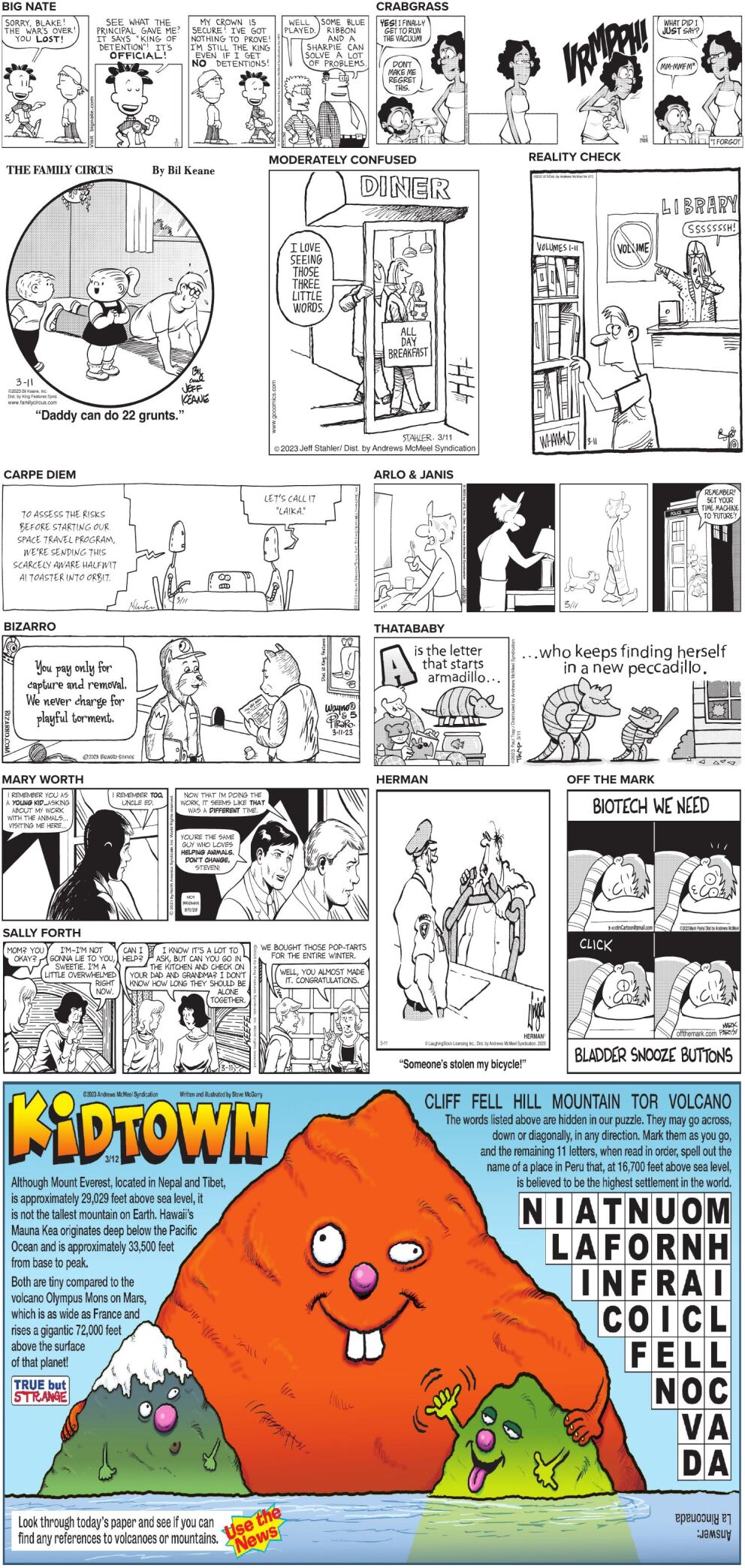Sunday, March 12, 2023 Comics and Puzzles | Daily Comics | timeswv.com