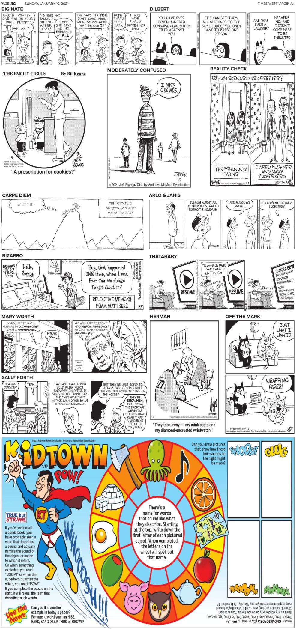 Sunday, Jan. 10, 2021 Comics and Puzzles | Daily Comics | timeswv.com