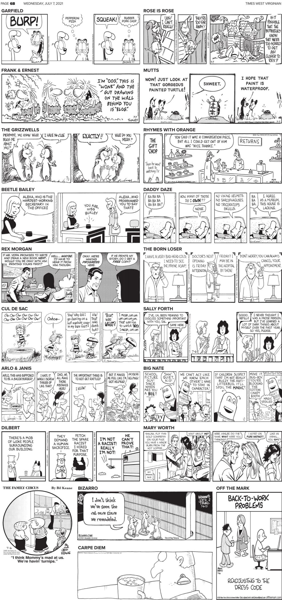 Wednesday, July 7, 2021 Comics and Puzzles | Daily Comics | timeswv.com