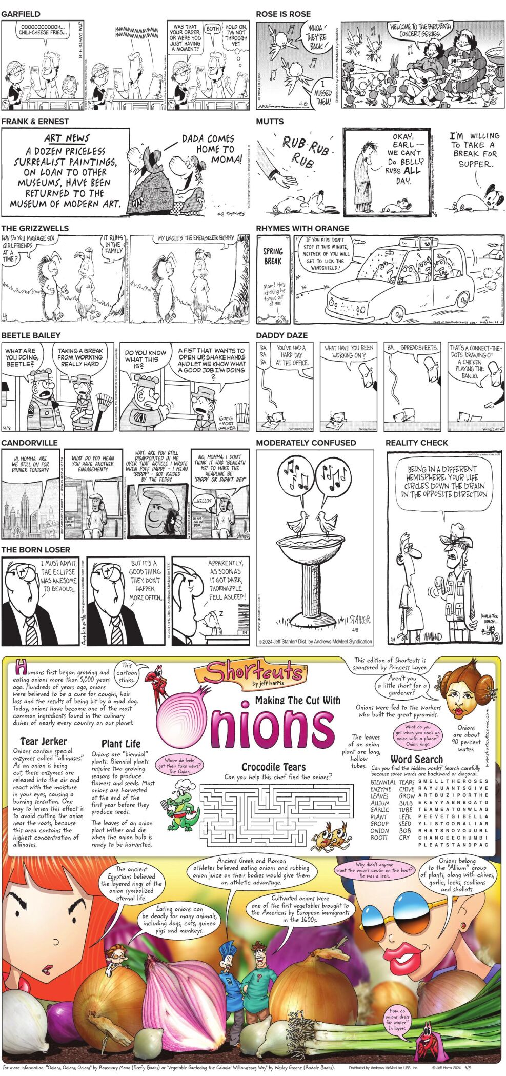 Monday, April 8, 2024 Comics and Puzzles | Daily Comics | timeswv.com