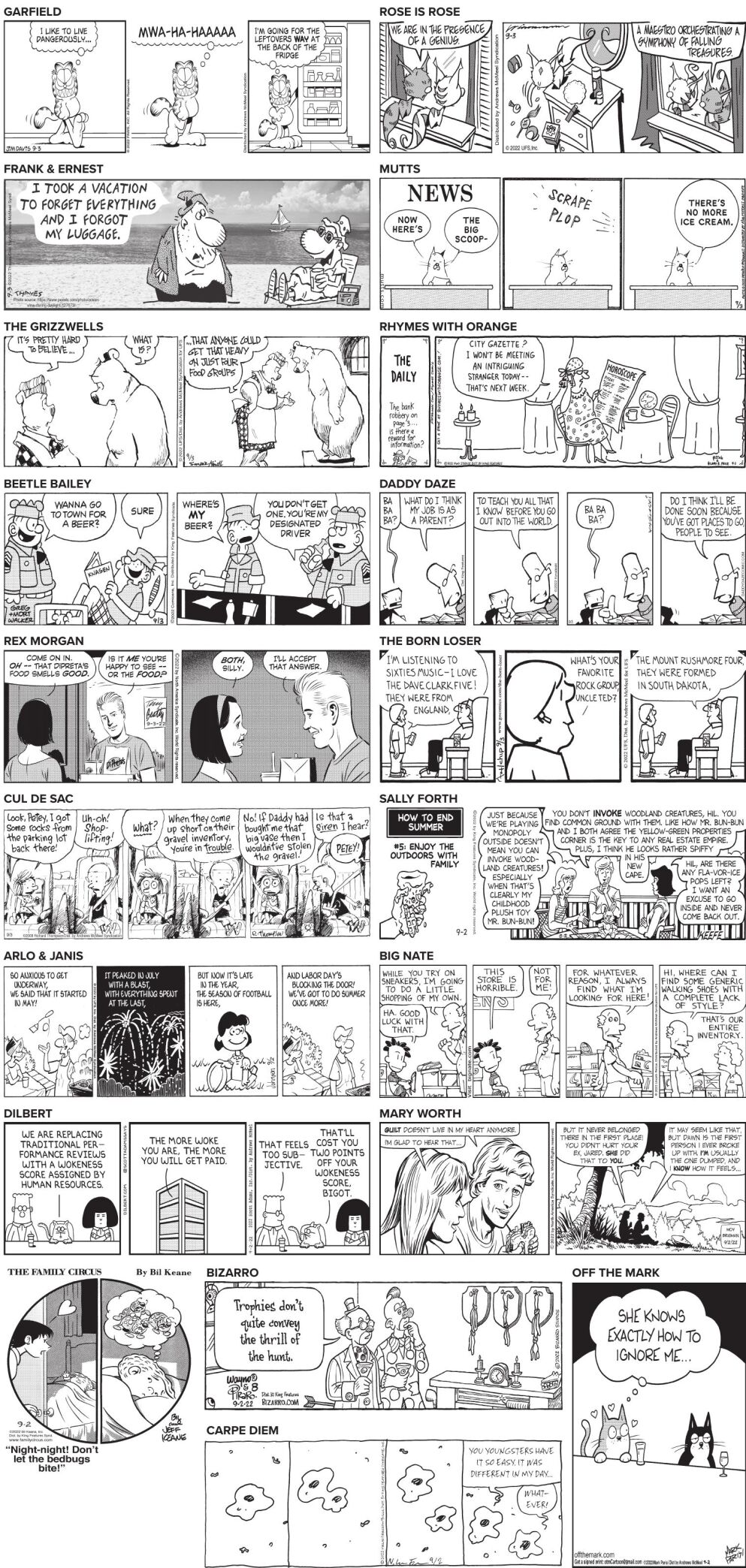 Saturday, September 3, 2022 Comics and Puzzles | Daily Comics | timeswv.com
