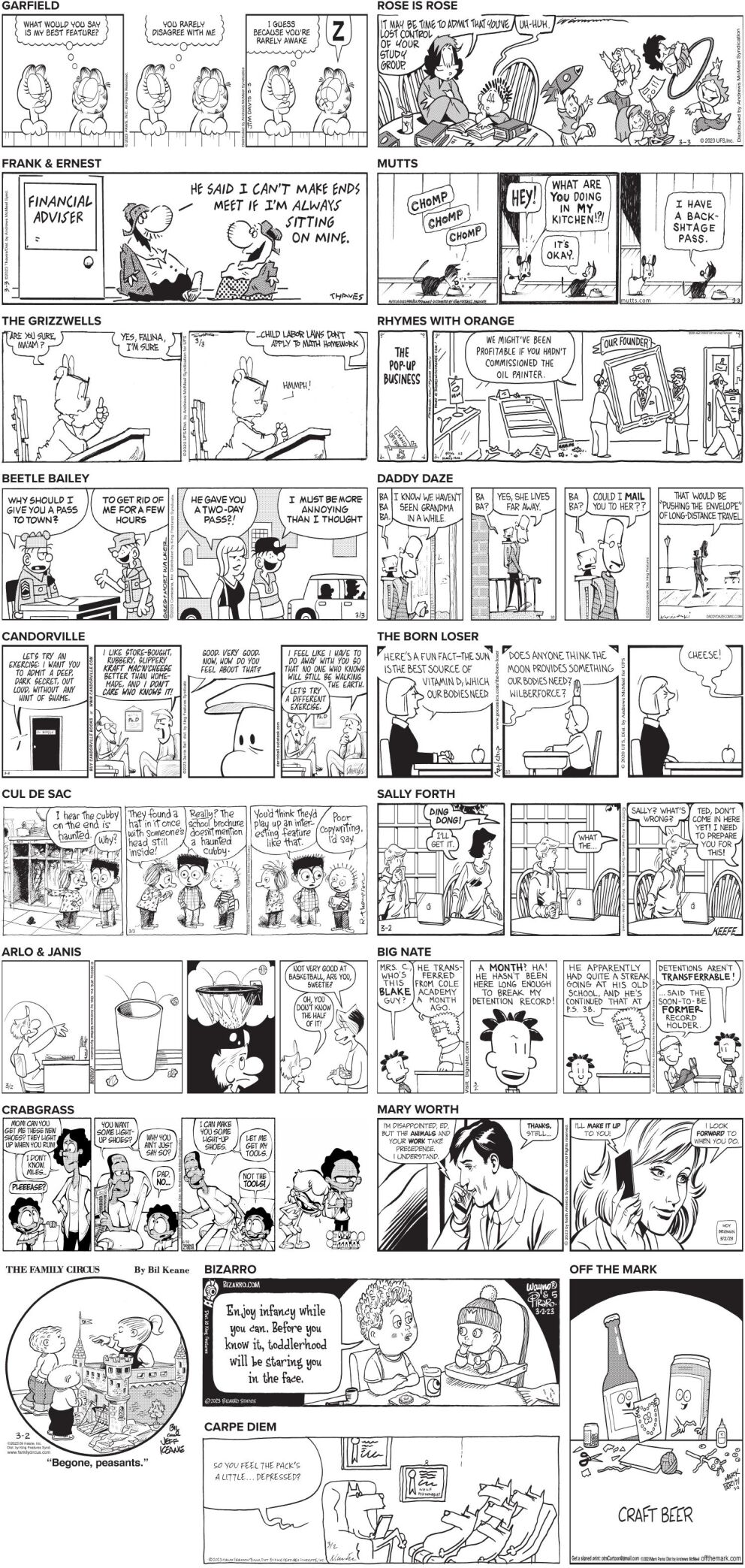 Friday, March 3, 2023 Comics and Puzzles | Daily Comics | timeswv.com