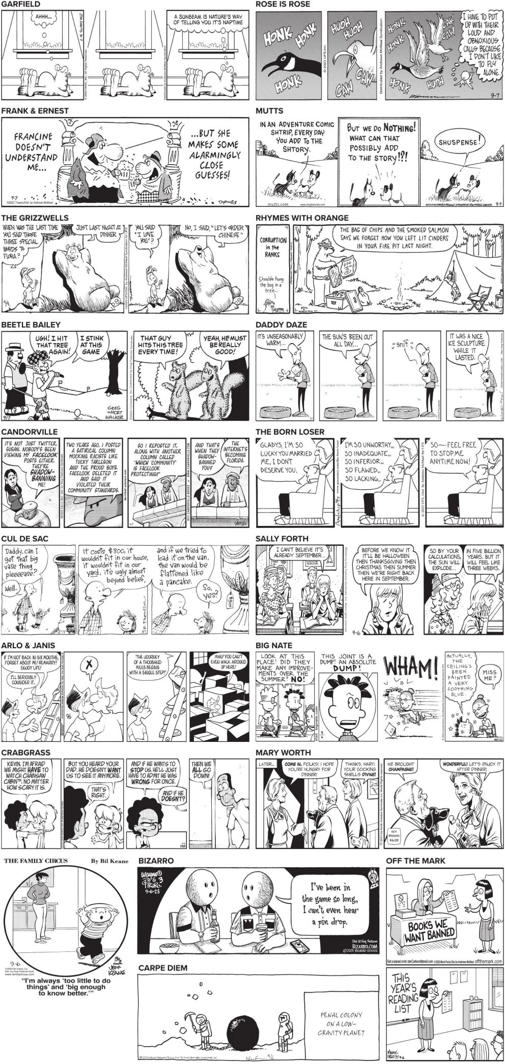 Thursday, September 7, 2023 Comics and Puzzles | Daily Comics | timeswv.com